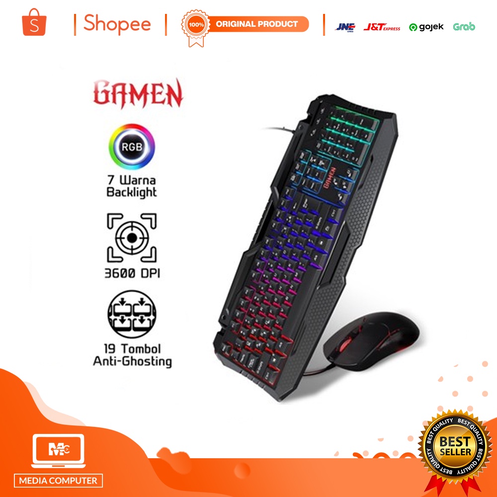 Jual GAMEN Station II PRO Gaming Combo 3600 Dpi Keyboard Mouse Combo ...