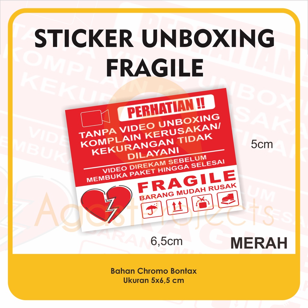 Jual Stiker Unboxing Fragile Sticker Online Shop | Shopee Indonesia