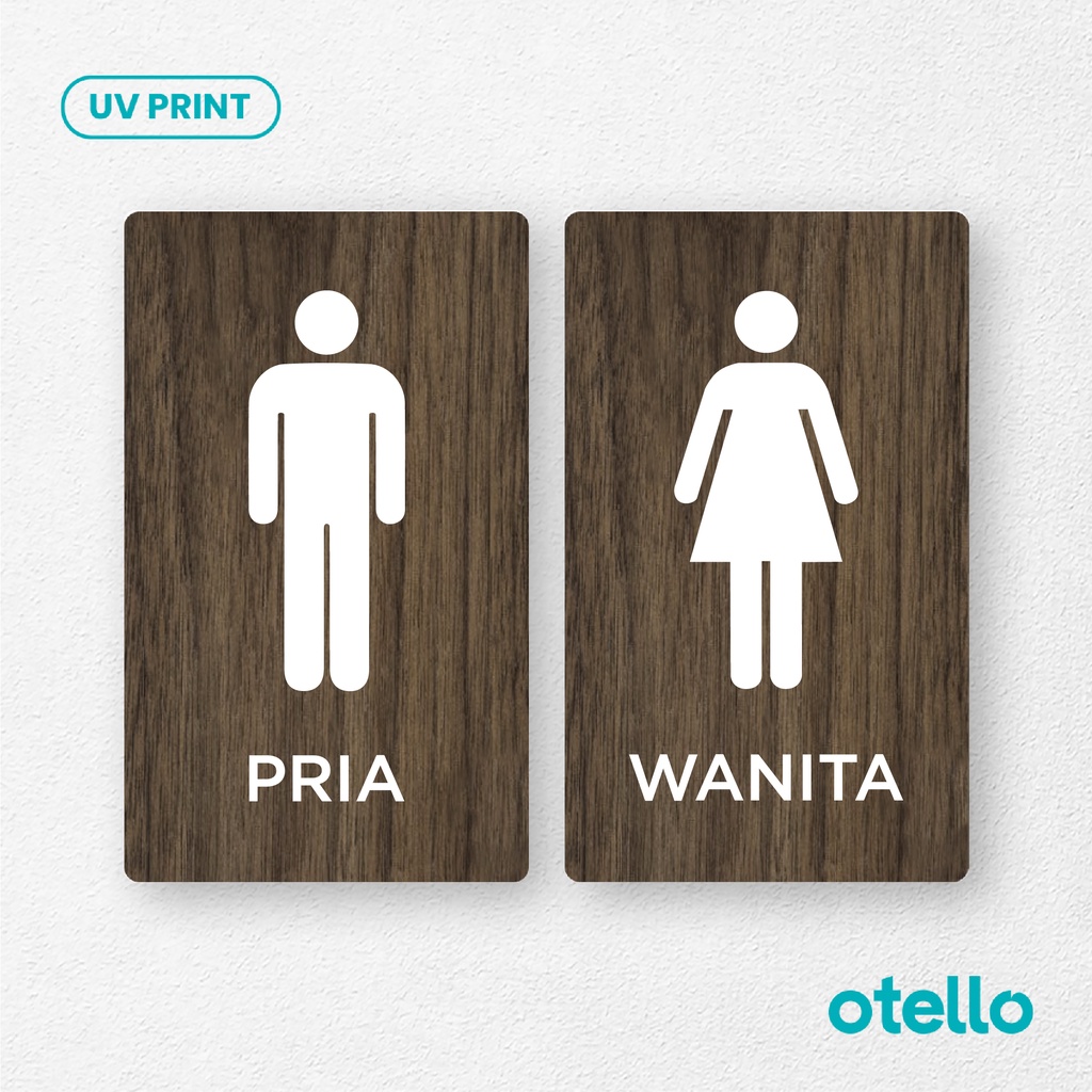 Jual Sign Papan Toilet Pria Wanita Sign Board Kayu Print Signage Otello ...