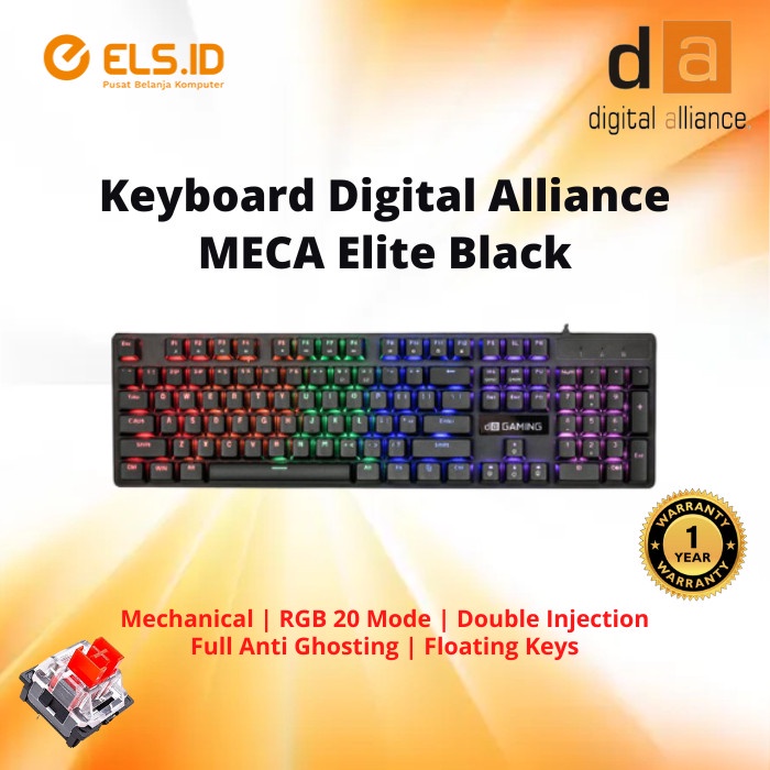 Jual Keyboard Gaming Digital Alliance MECA Elite - Black (Switch Red ...