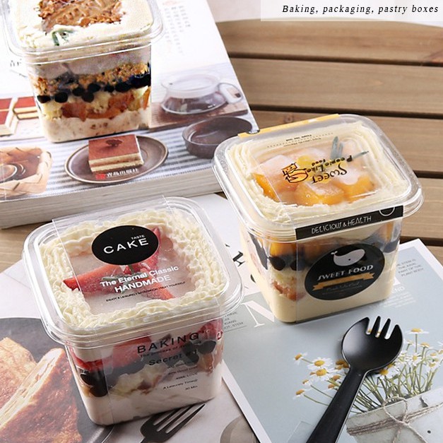 Jual WW 92 Toples Kotak Kue Puding Jelly Segi Tinggi Mika Ada Tutup ...