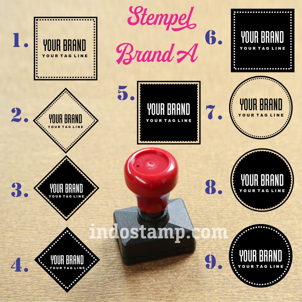 Jual stempel nama brand logo toko minimalis sederhana simple bulat ...