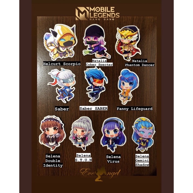 Jual Sticker Mobile Legends ASSASIN | Helcurt Natalia Saber Fanny ...