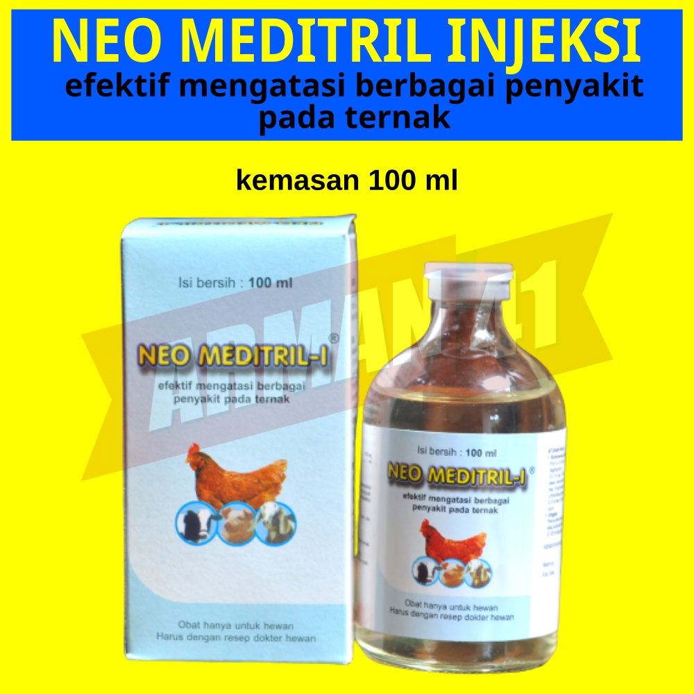 Jual Obat Infeksi Sapi Babi Kambing Unggas NEO MEDITRIL INJEKSI 100 ml ...