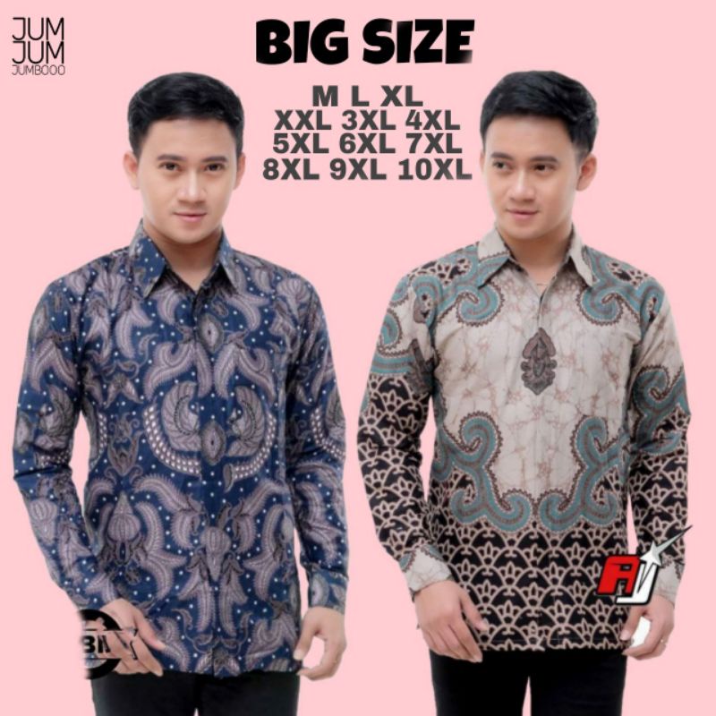 Jual Batik Jumbo Kemeja Batik Pria Big Size Jumbo Lengan Panjang Size M-11XL | Shopee Indonesia