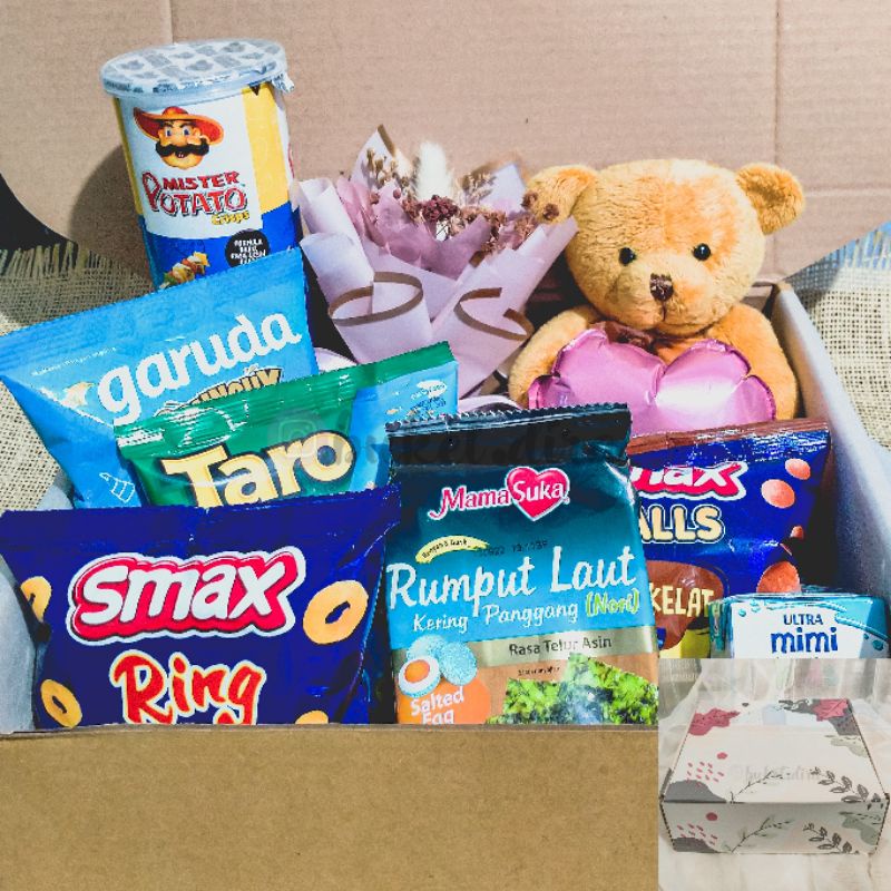 Jual box of happiness - snack box series tema warna BIRU gift box ...