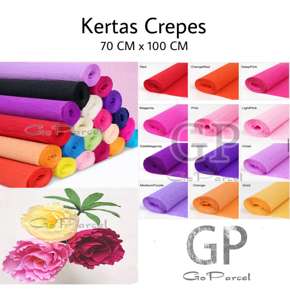 Jual KERTAS CREPES / KREP / TISSUE CREP / TISU CREPE PAPER 110x60 ...