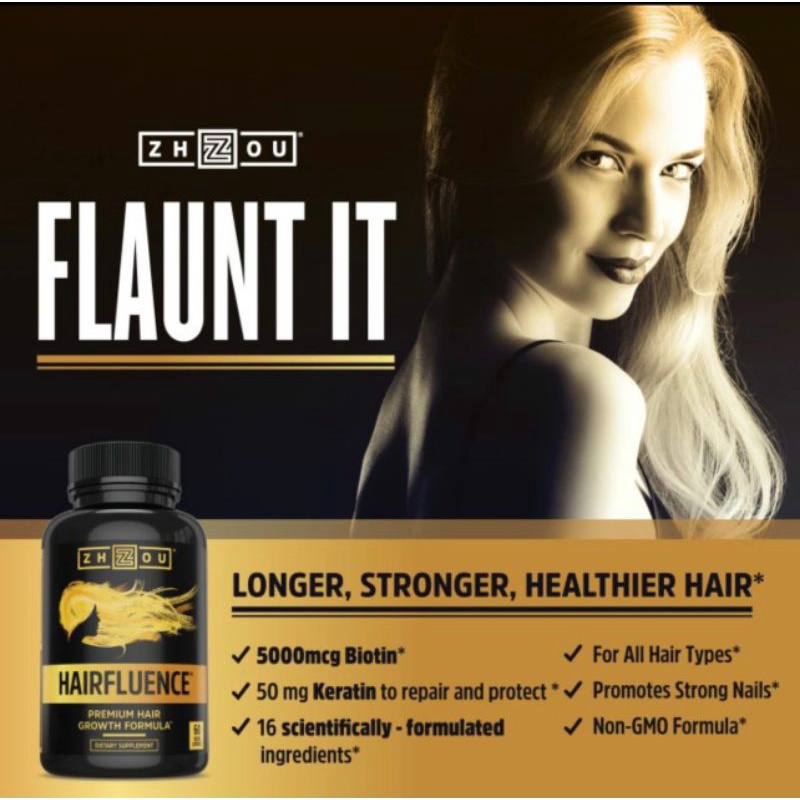 Jual HAIRFLUENCE Formula Zhou Premium Hair Growth Pertumbuhan Vitamin ...