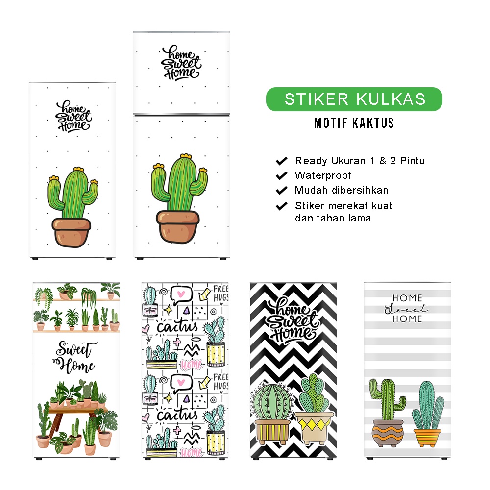 Jual Stiker sticker wallpaper pintu kulkas 1 pintu dan 2 pintu motif ...