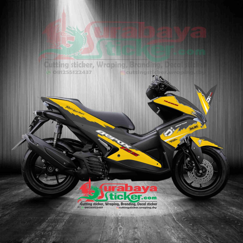 Jual DECAL YAMAHA AEROX OHLIN KUNING | Shopee Indonesia