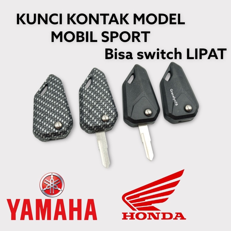 Jual kunci motor lipat otomatis custom model mobil panjang kunci 3,5cm ...