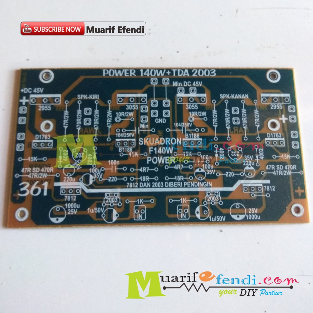 Jual PCB Power Amplifier 140watt dengan IC TDA2003 361 SKUADRON | Shopee Indonesia