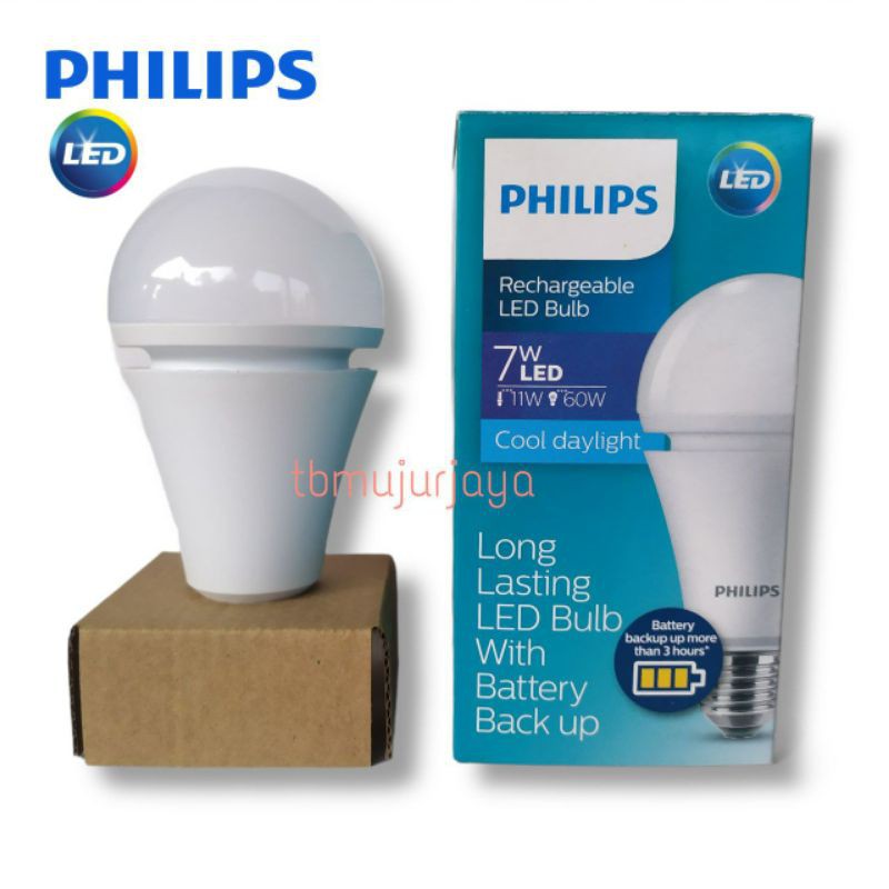 Jual Lampu Philips Rechargeable LED Bulp 7 Watt Lampu Emergency Darurat ...