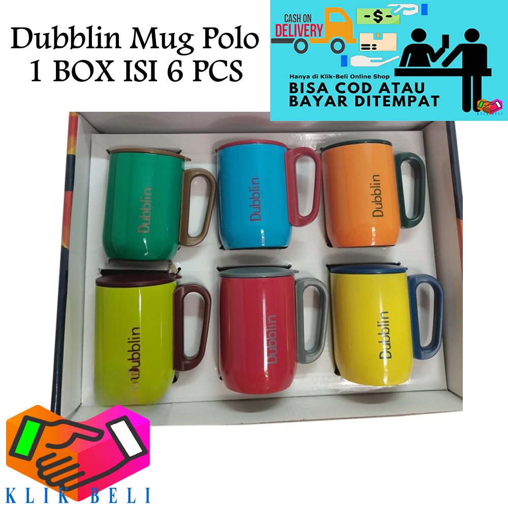 Jual (1 SET ISI 6 PCS) Mug Dubblin Polo Cangkir 220ml Gelas Minum Teh ...