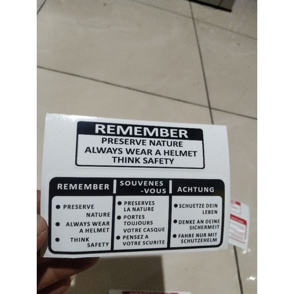 Jual stiker remember Tanki gl100 pelengkap tanki gl125 gl100 | Shopee ...