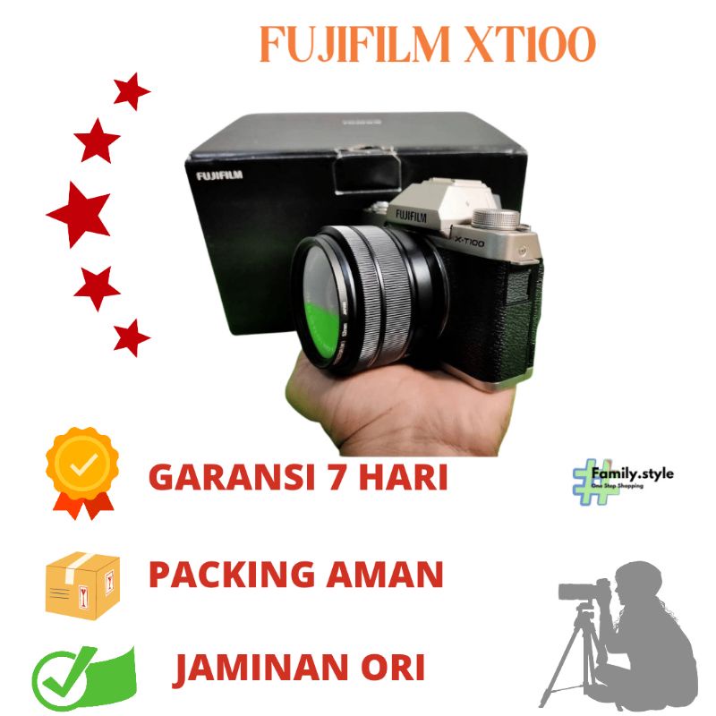 Jual Fujifilm XT100 Body Kit Resmi Lengkap Box Original ( FREE BUBLE ...