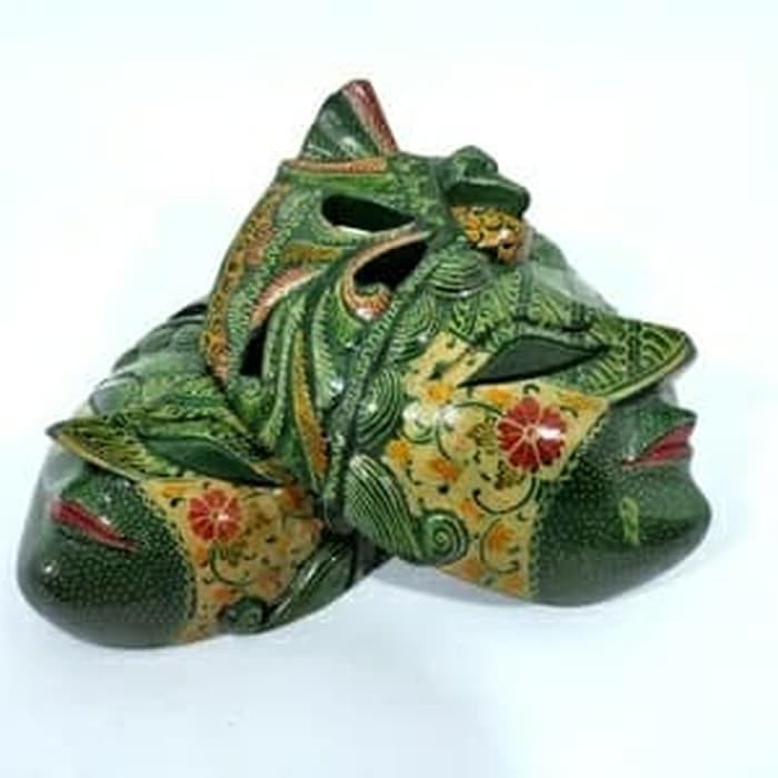 Jual Pajangan Topeng Kayu Batik Hijau Wajah Wayang Rama Shinta Hiasan ...