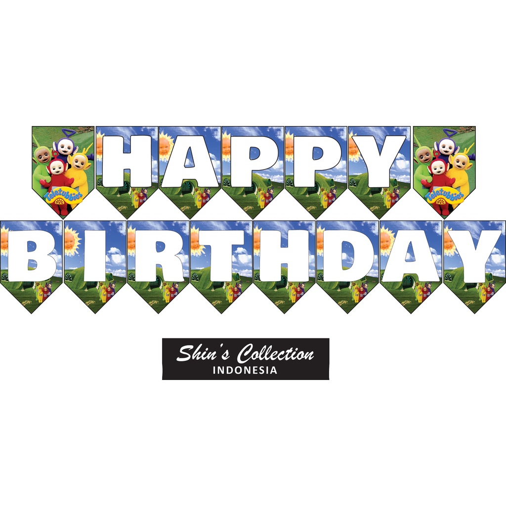 Jual Banner happy birthday ulangtahun Teletubbies set | Shopee Indonesia