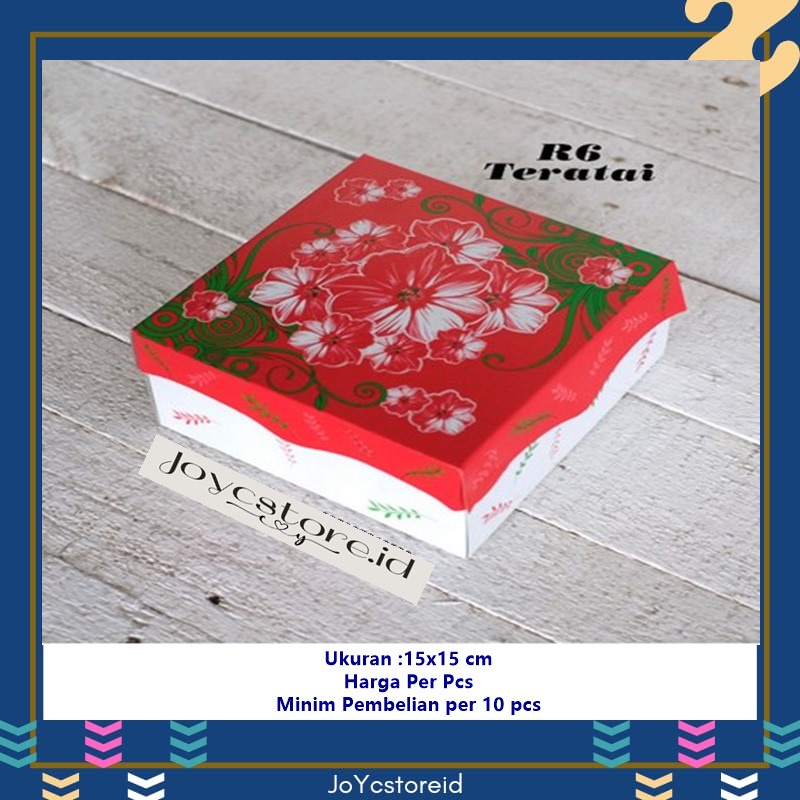 Jual Dus Roti Kotak Kue Cantik R6 TERATAI Kotak 15x15 Box Jajan/ Box Kue / Box Jajan / Snack Box ...