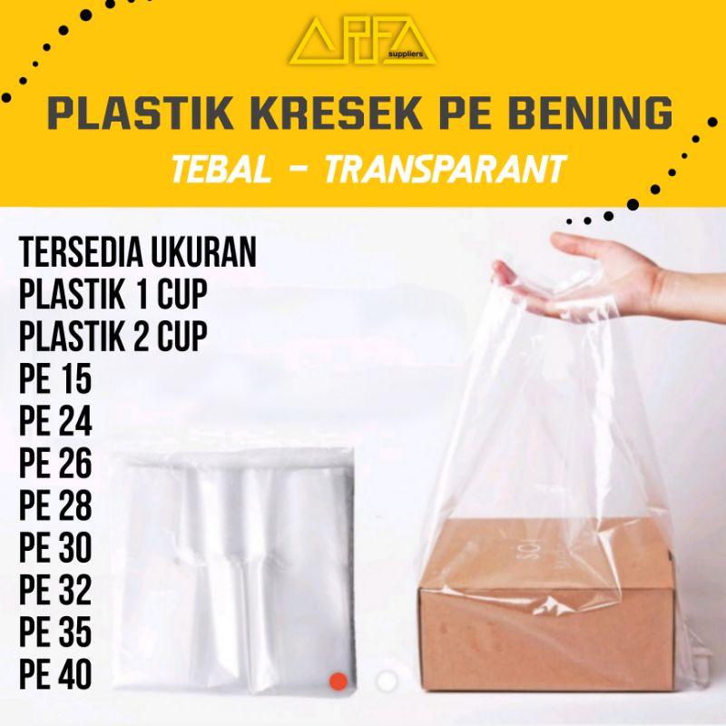 Jual Kantong plastik Kresek PE Bening Transparan Semua Ukuran Lengkap ...