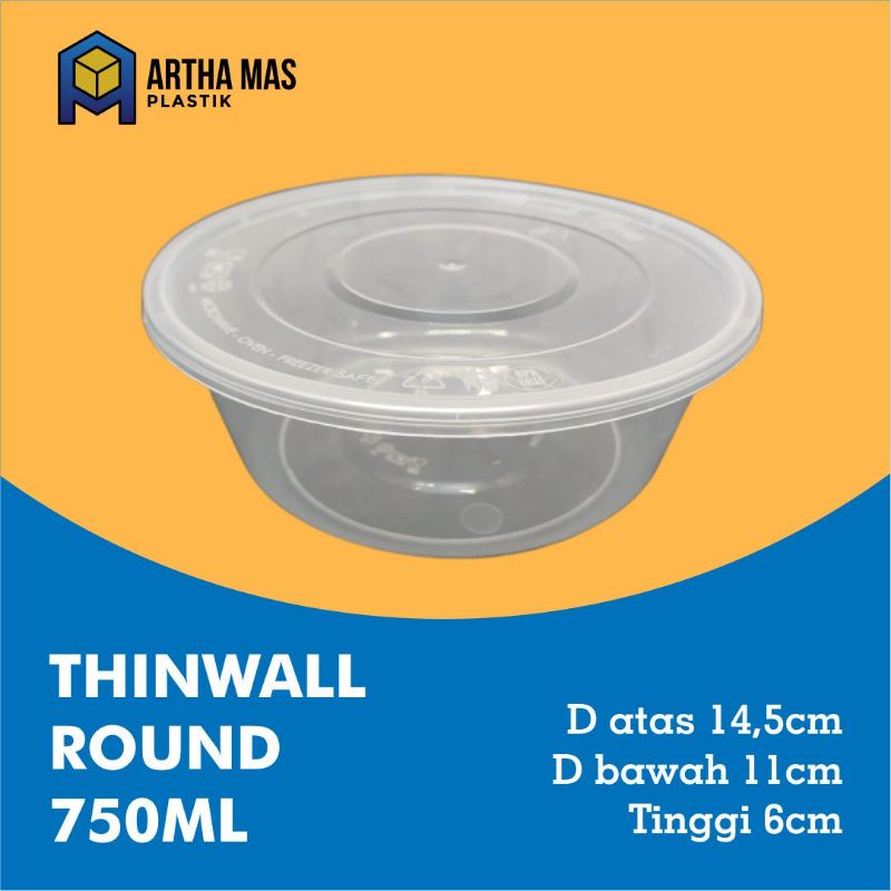 Jual Thinwall Round 750 ml - Thinbowl Mangkok Plastik Tahan Panas @25 ... Jual Thinwall Round 750 ml - Thinbowl Mangkok Plastik Tahan Panas @25 ...