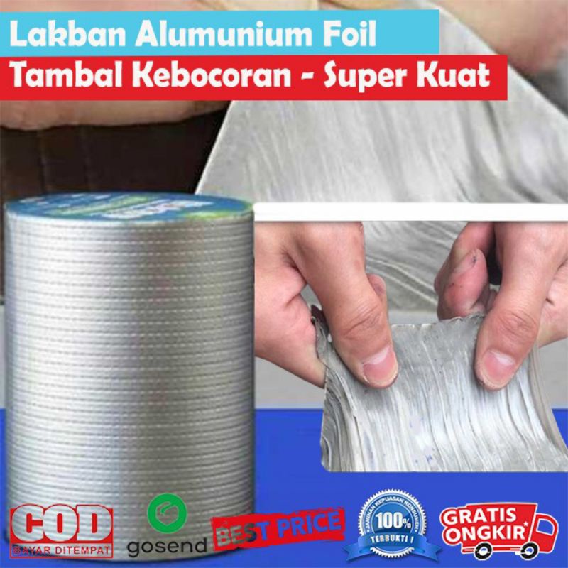 Jual LAKBAN ANTI BOCOR ALUMINIUM FOIL TAPE WATERPROOF ATAP BESI | Shopee Indonesia
