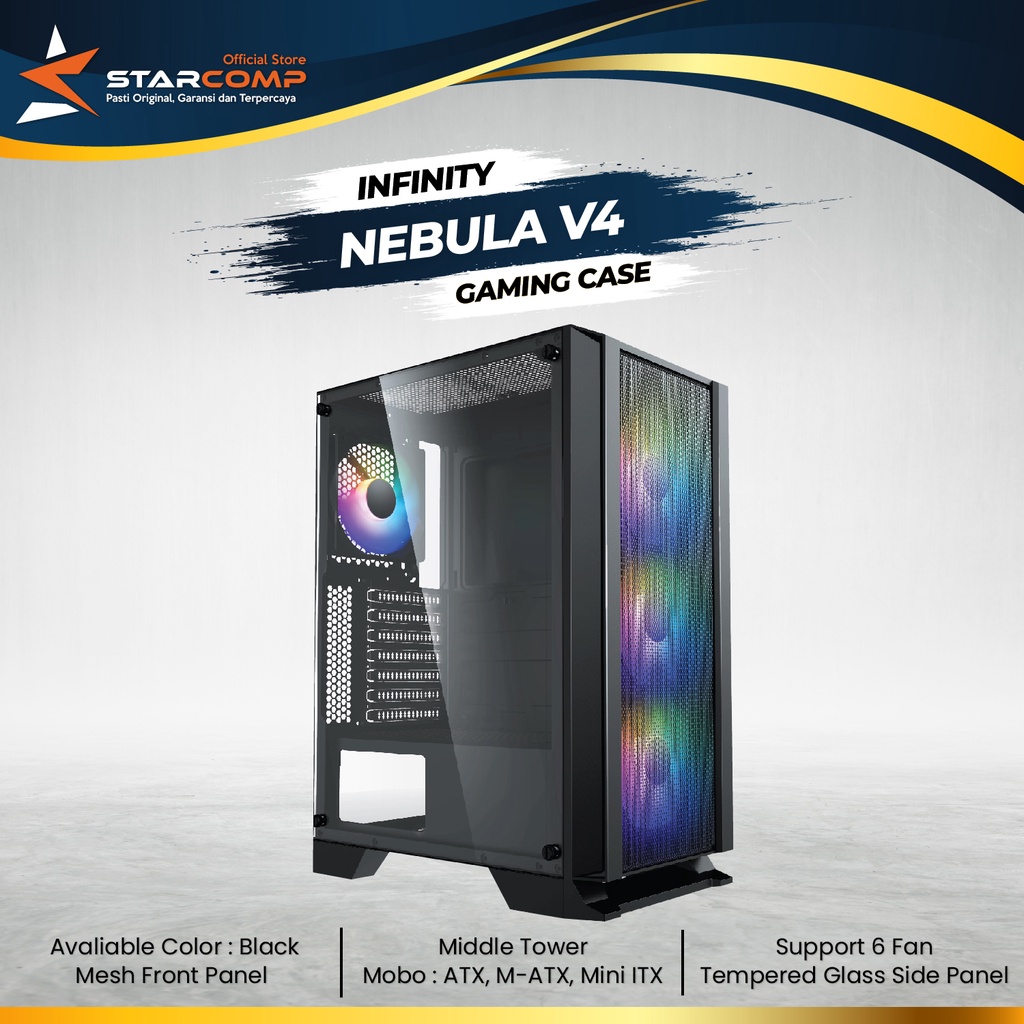 Jual Casing Infinity Nebula V4 Tempered Glass - ATX mATX Gaming Case ...