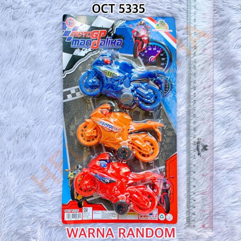 Jual MAINAN OCT 5335 MOTOGP MANDALIKA ISI 3 PCS MOTOR BALAP BALAPAN ...