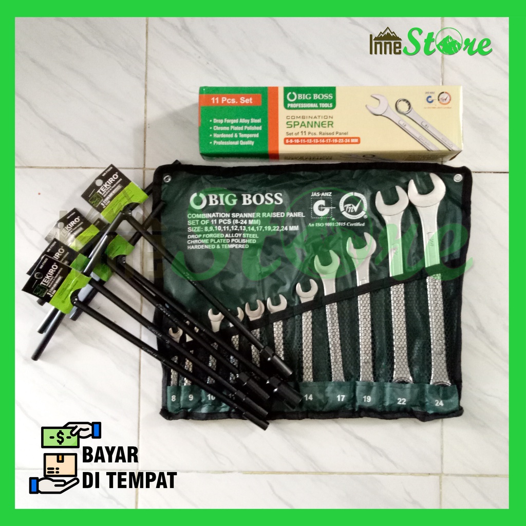Jual Kunci Ring Pas Set 11pcs 8-24mm Paket Kunci Sok T 5bh Tekiro ...