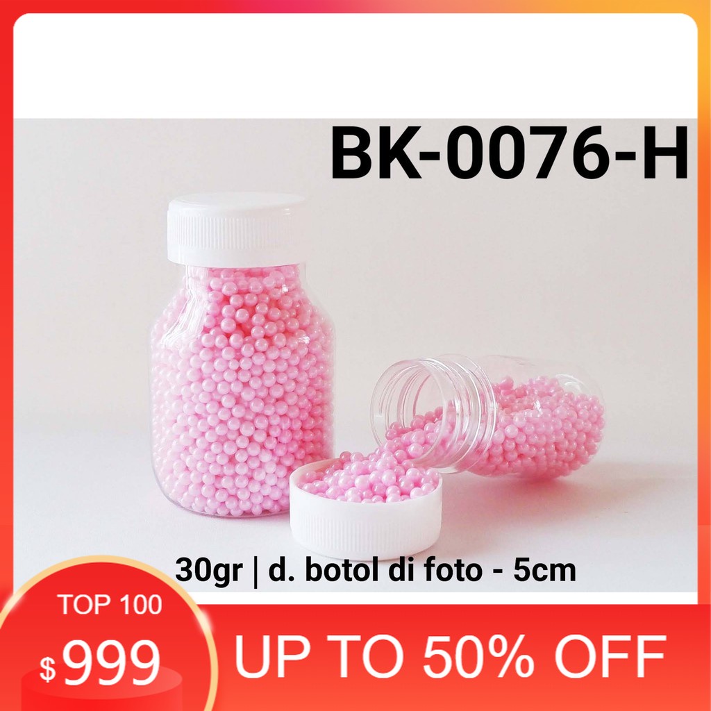 Jual BK-0076-H Sprinkles sprinkle sprinkel mutiara pink 30gr 30gram ...
