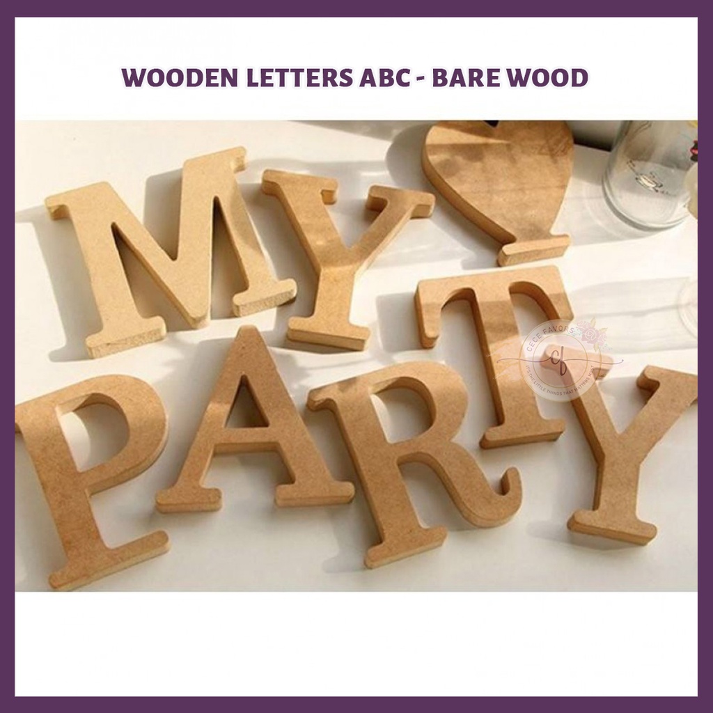 Jual Huruf Kayu Alfabet Kayu Wooden Letters Abc - Bare Wood | Shopee ...