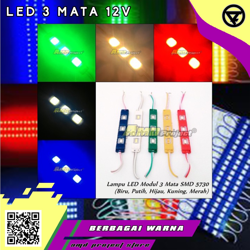 Jual Lampu Senja Led 3 Mata 12V SMD 5050 Kolong Waterproof 3 Titik 12 ...