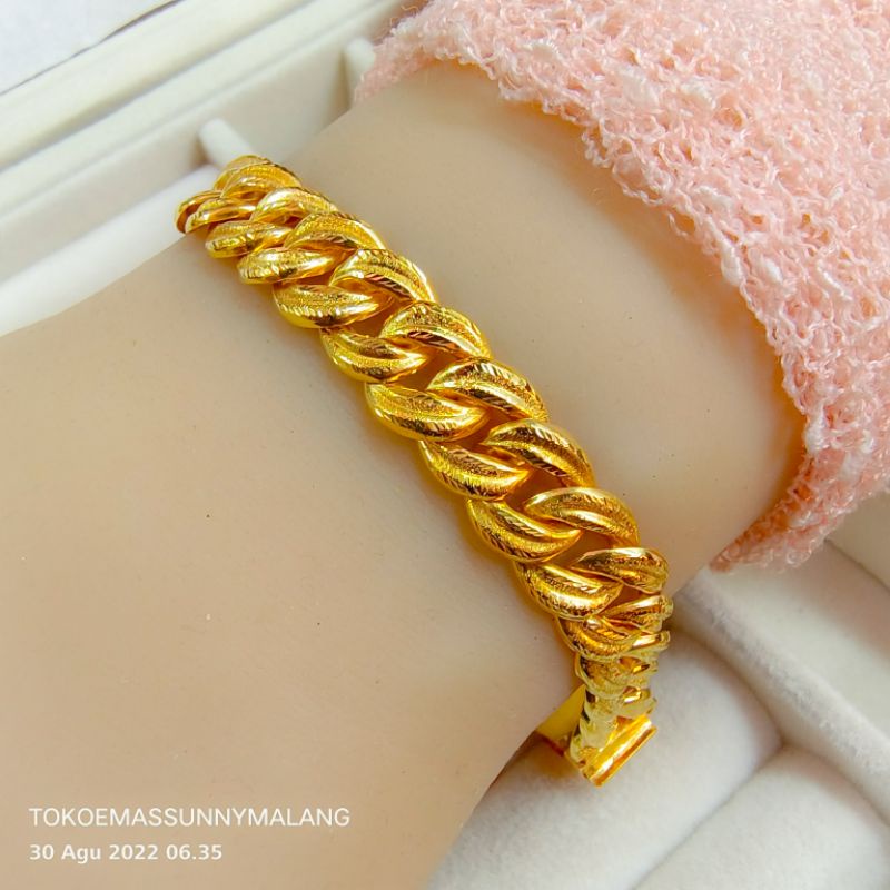 Jual Gelang sisik naga rolex 375% 300% emas asli | Shopee Indonesia