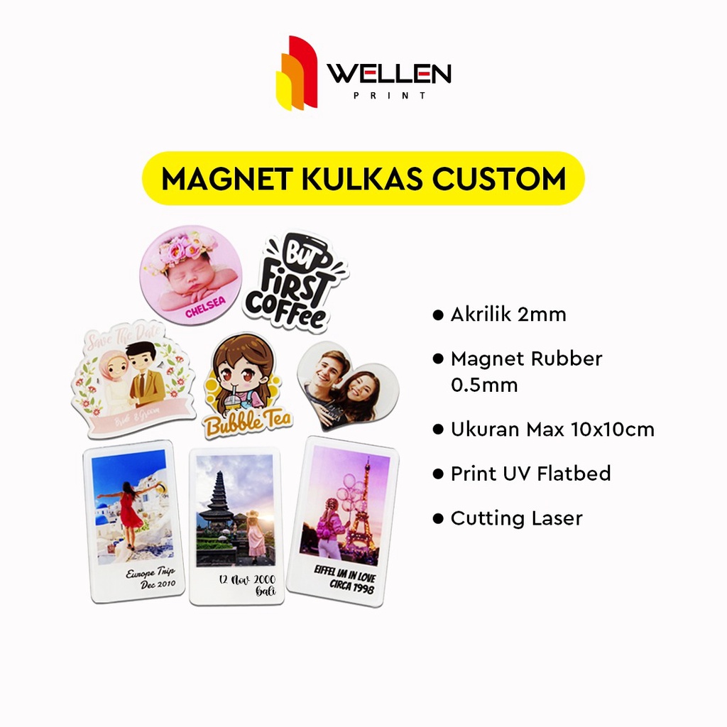 Jual WELLEN PRINT - Magnet kulkas akrilik print custom / cetak Tempelan ...