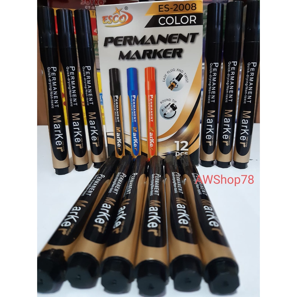 Jual spidol permanen esco hitam/pcs | Shopee Indonesia
