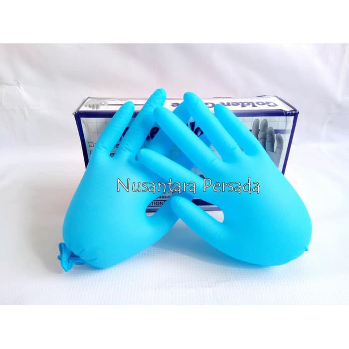 Jual Handscoon Golden Glove Handscun handskun sarung tangan Biru Nitril ...