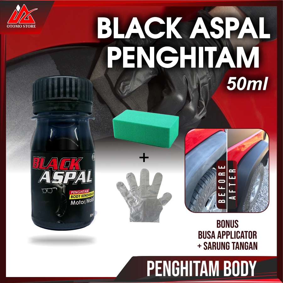 Jual BLACK ASPAL Penghitam Body Motor Mobil Permanen Bonus Busa dan ...