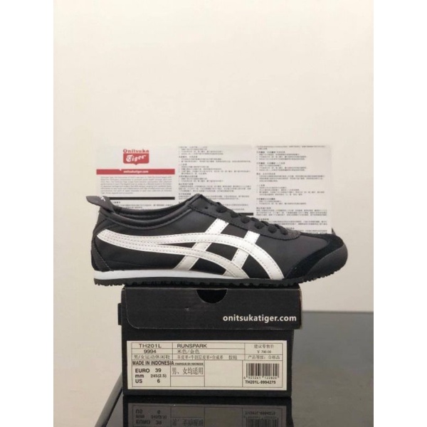 Jual Sepatu Onitsuka Tiger Mexico 66 Lether Black White | Shopee Indonesia
