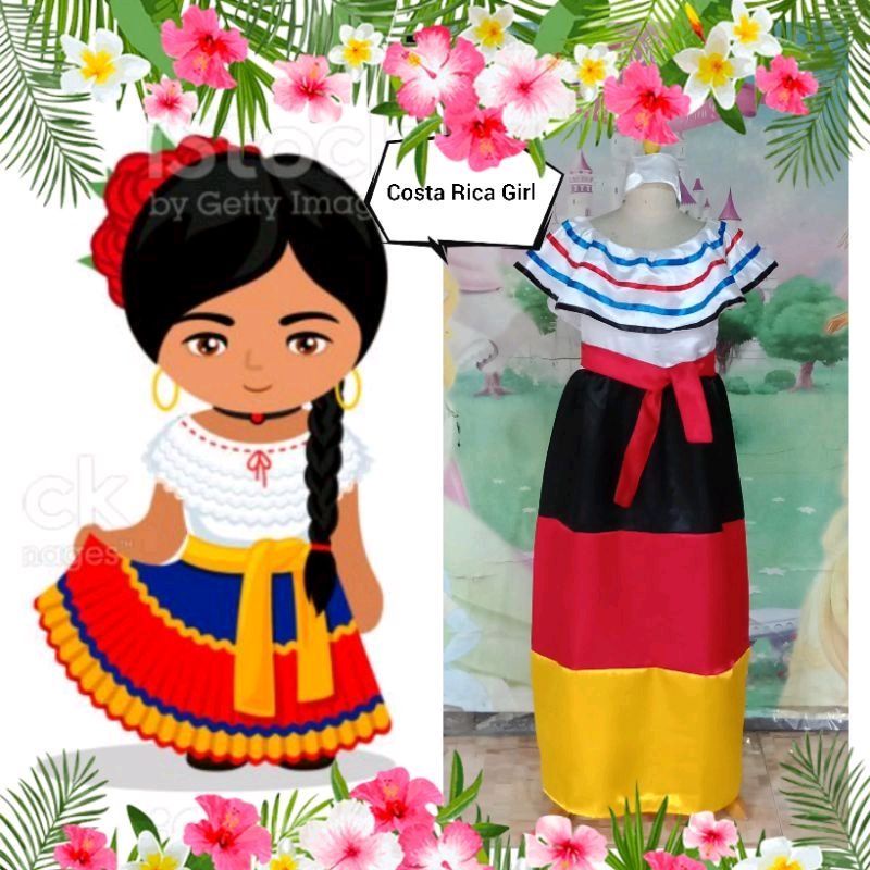 Jual Kostum Cosplay Baju Adat Internasional Costa Rica Kosta Rika Anak ...