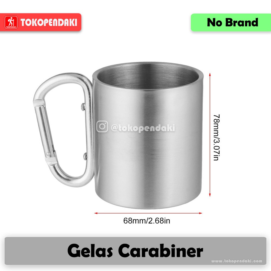 Jual Gelas Carabiner Stainless Steel Mug Cangkir Pendaki Outad 220 ml ...