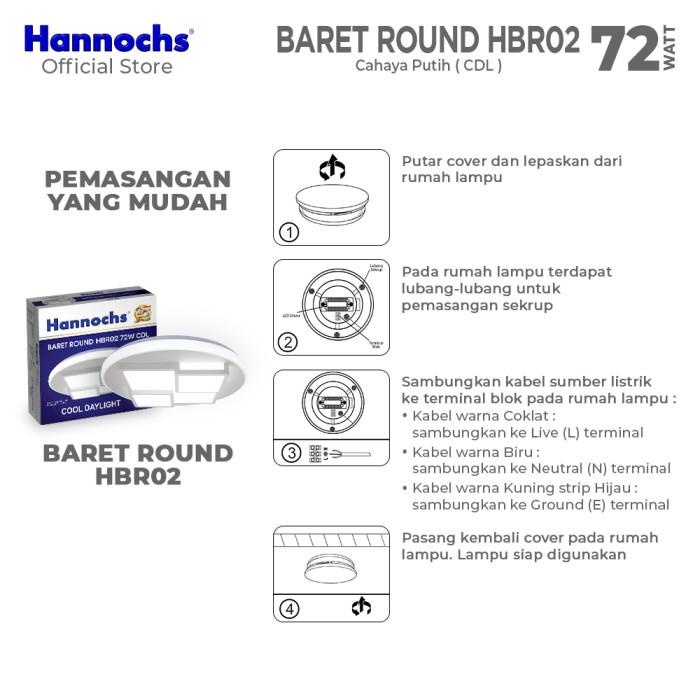 Jual Hannochs Led Baret Round Hbr02 72W Cahaya Putih - Lampu Dekoratif ...