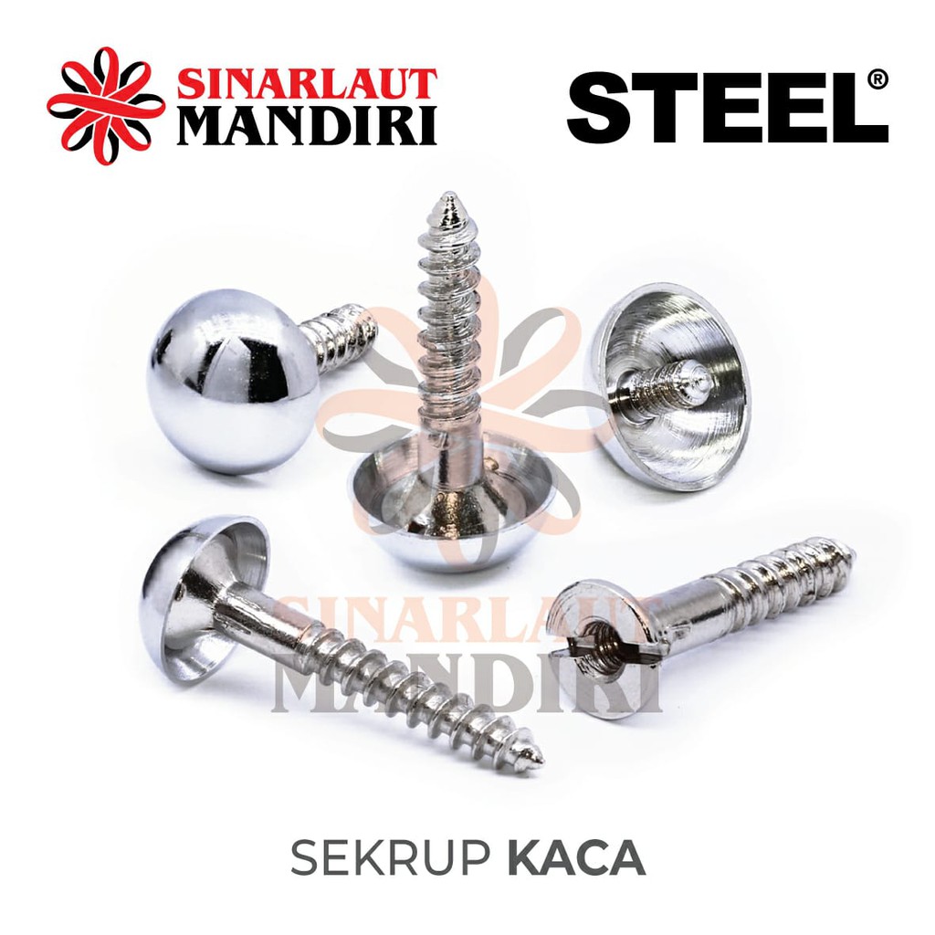 Jual Sekrup Kaca / Mirror Screw Chrome Plating 3/4 | Shopee Indonesia