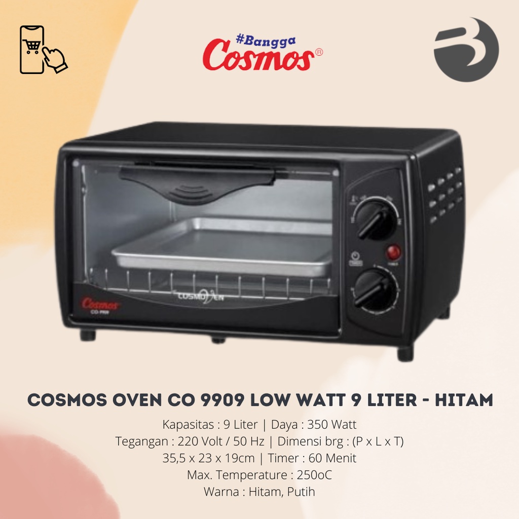 Jual Cosmos Oven CO 9909 Oven Low Watt 9 Liter | Shopee Indonesia