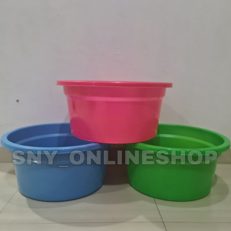 Jual Bak Bulat / Ember / Baskom / Tempat Cuci Baju Plastik Warna 24 ...