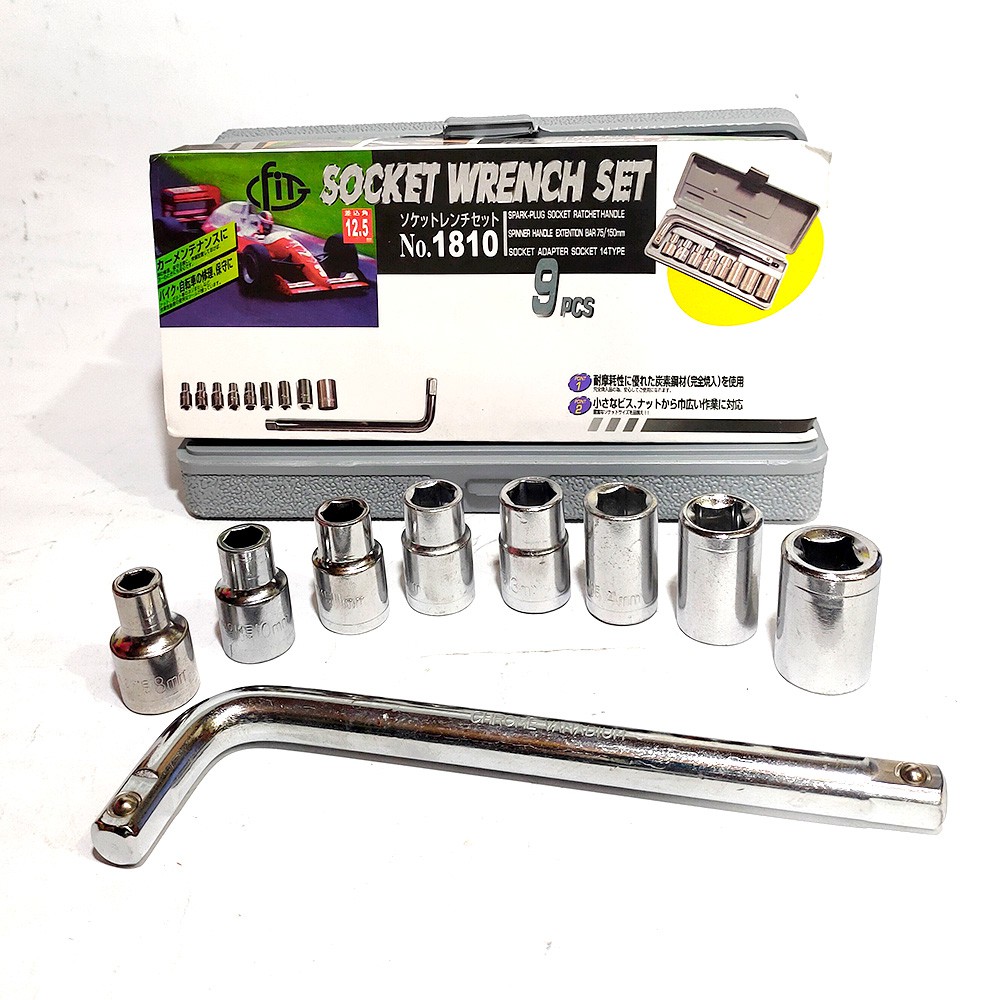 Jual KUNCI SHOCK L SET 9 PCS (8MM - 19MM) HEX BIT SOCKET 1/2 INCH ...