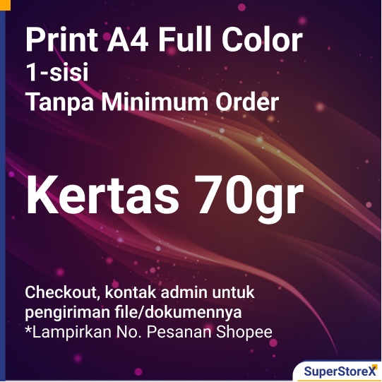 Jual Jasa Print HVS A4 70gr Full Color Warna 70 gr gram Cetak 1 Sisi | Shopee Indonesia