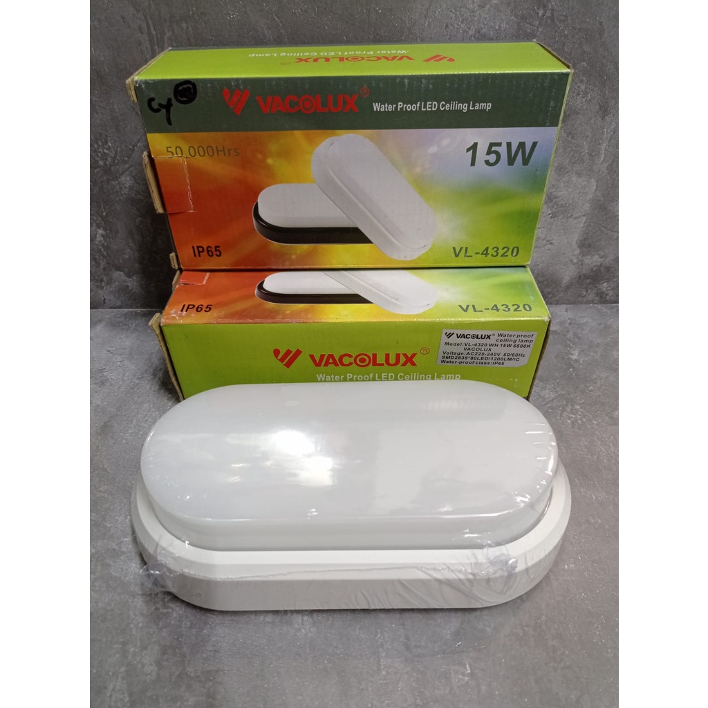 Jual LED CEILING LAMP WATERPROOF - 15 WATT - VACOLUX - PUTIH | Shopee ...