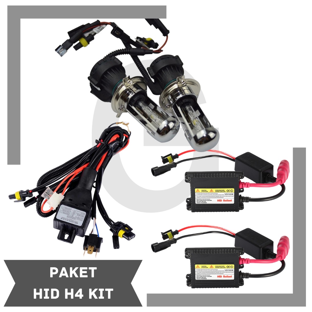 Jual HID KIT H4 Putih 6000k / Lampu utama Headlamp Headlight | Shopee Indonesia