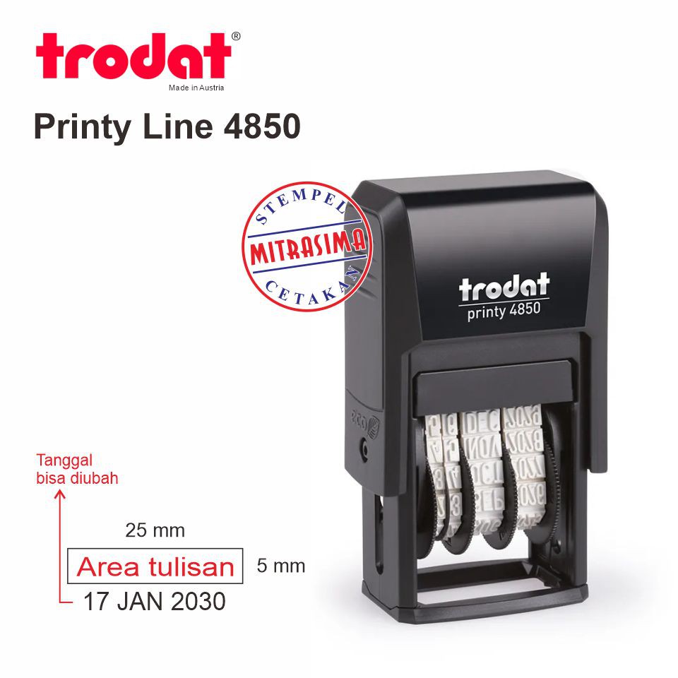 Jual Stempel Trodat 4850 ( Model Persegi dengan Tanggal ) | Shopee Indonesia