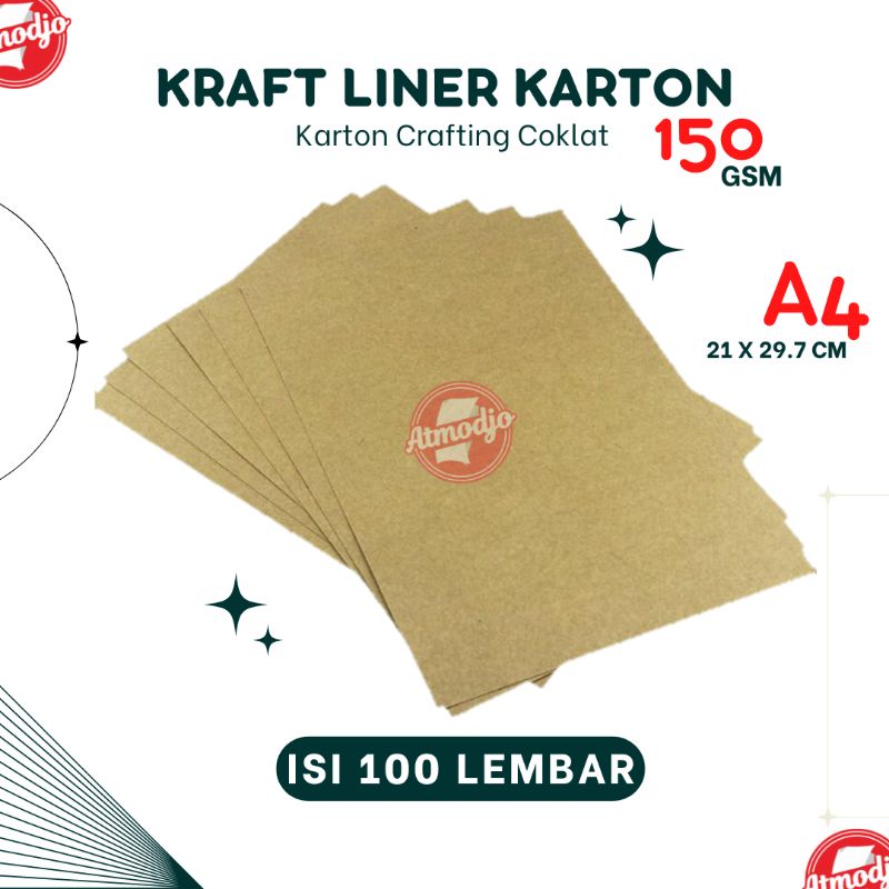 Jual Kertas Kraft liner 150g A4 (100 Lembar) -- Kertas Karton Samson ...
